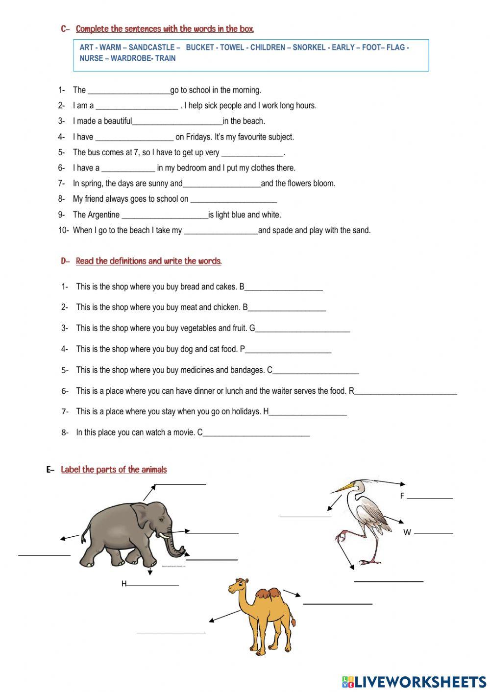 Vocabulary online exercise for form 2 | Live Worksheets