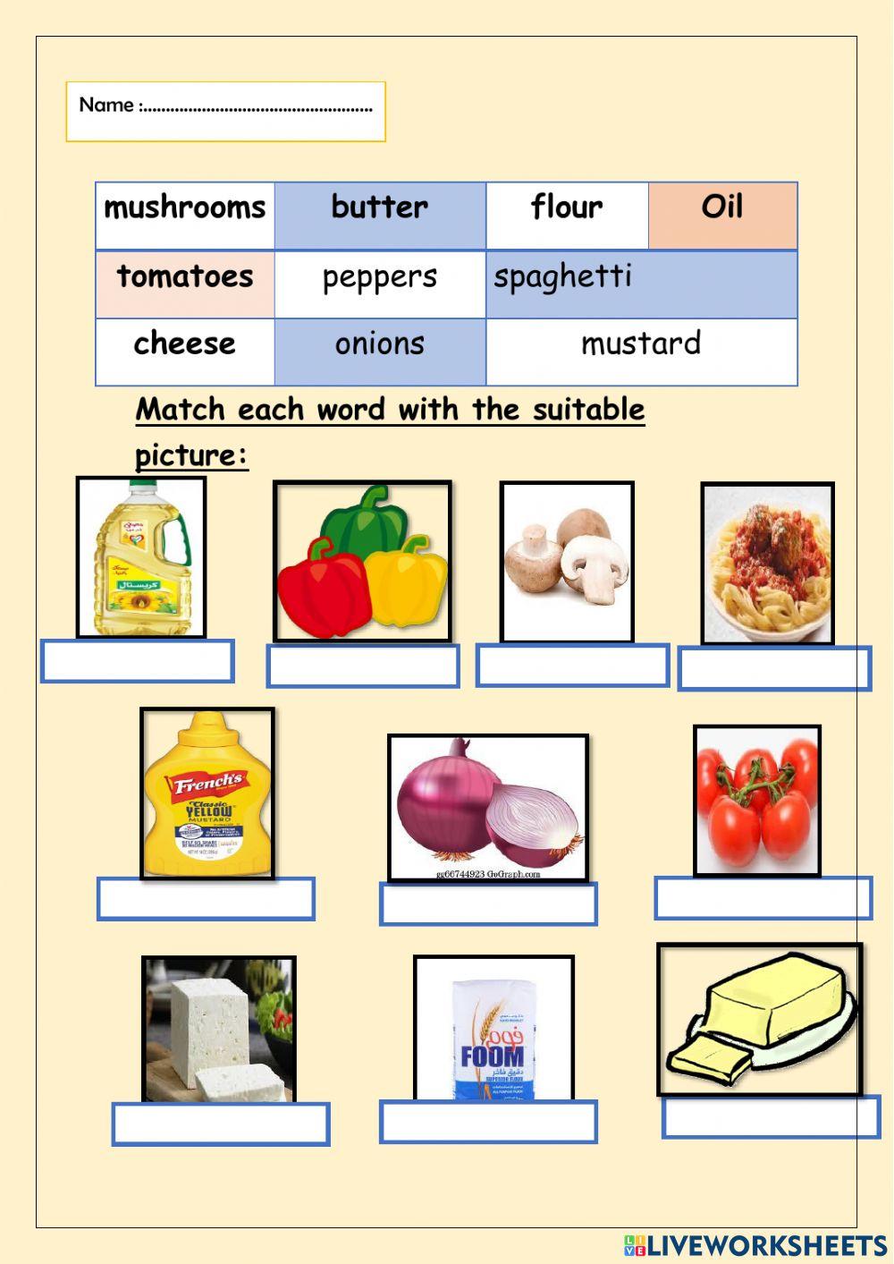 food for 6 online exercise for | Live Worksheets