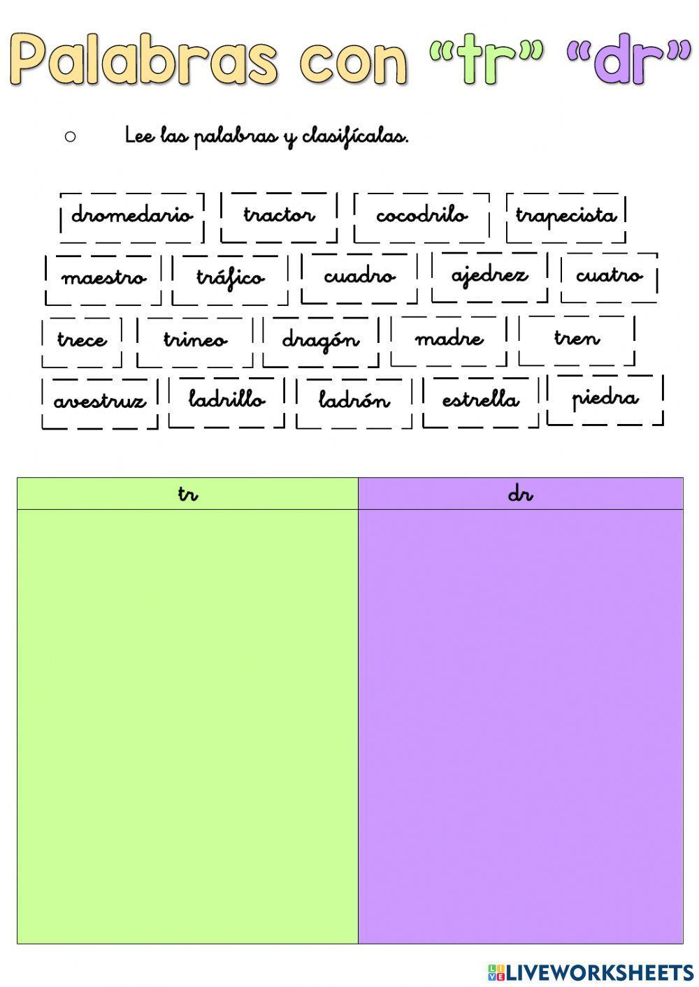 Tr-dr interactive worksheet | Live Worksheets