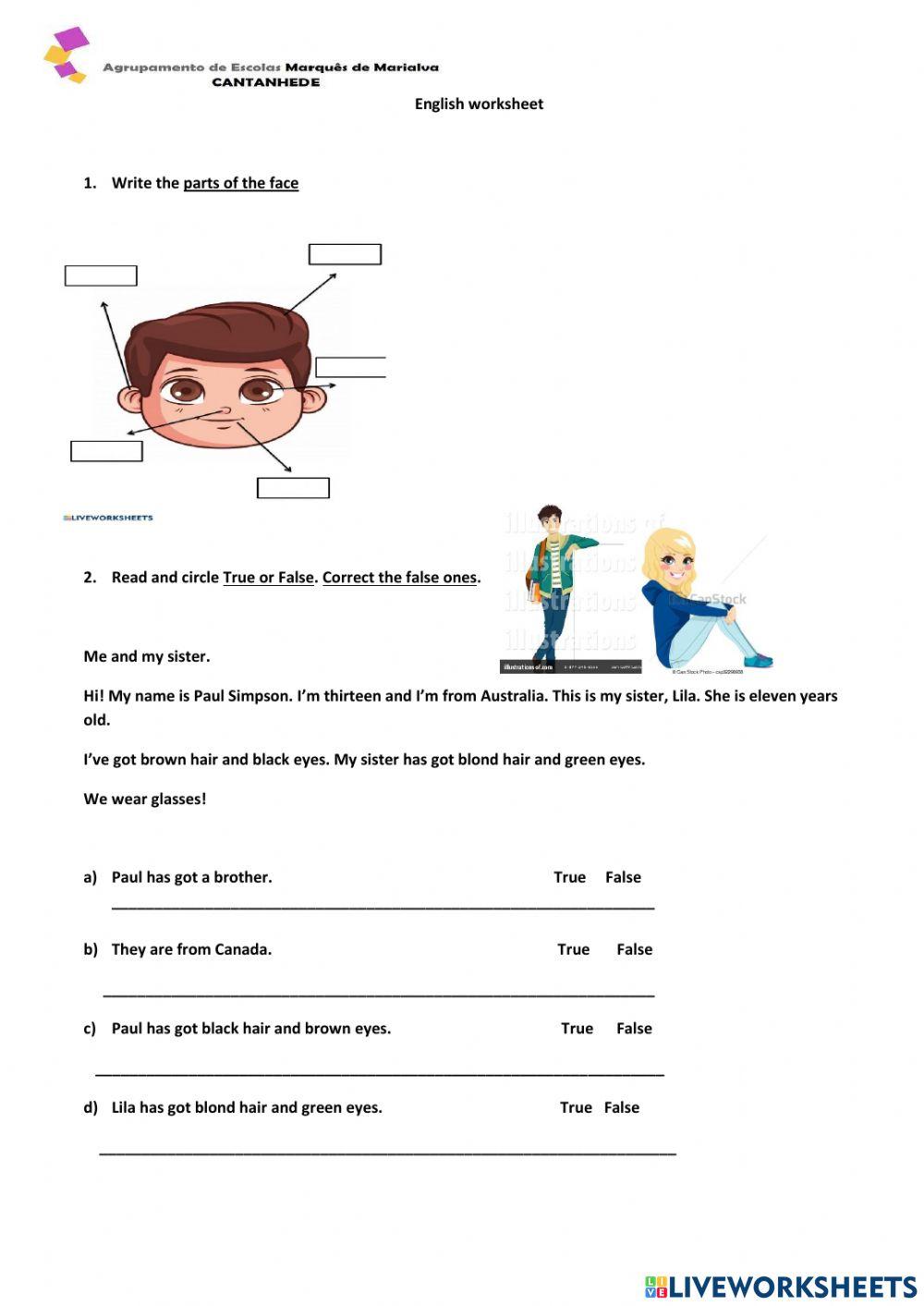 Body online exercise for | Live Worksheets