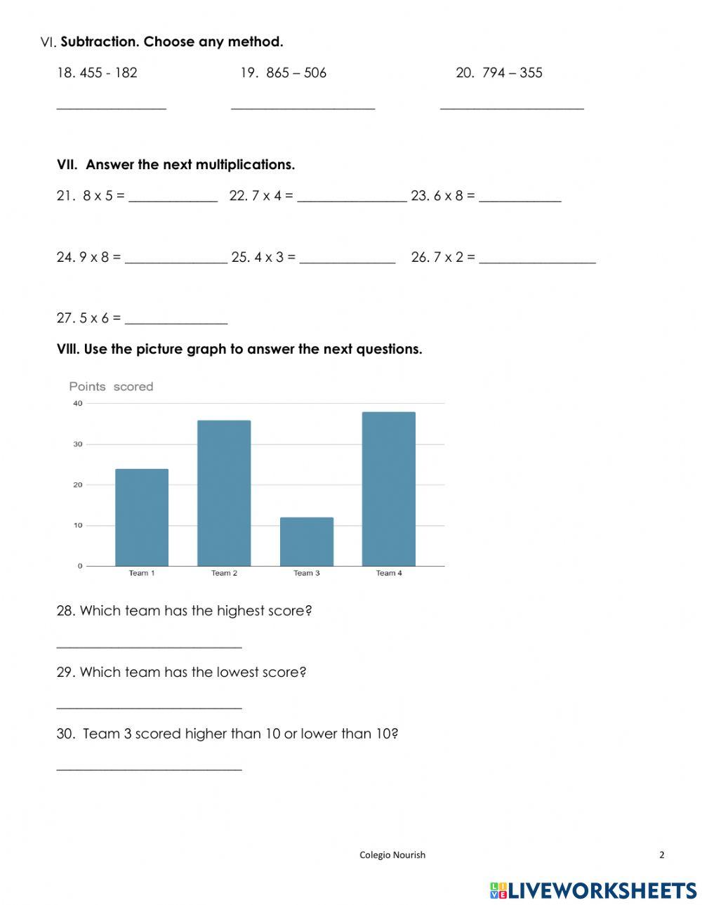 Math Exam Feb interactive worksheet | Live Worksheets