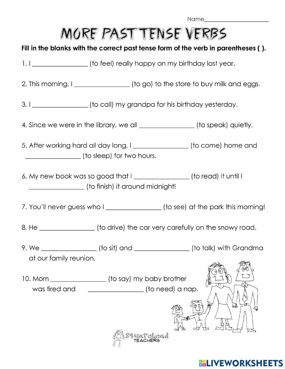 past tense verbs grade 4 online exercise for | Live Worksheets