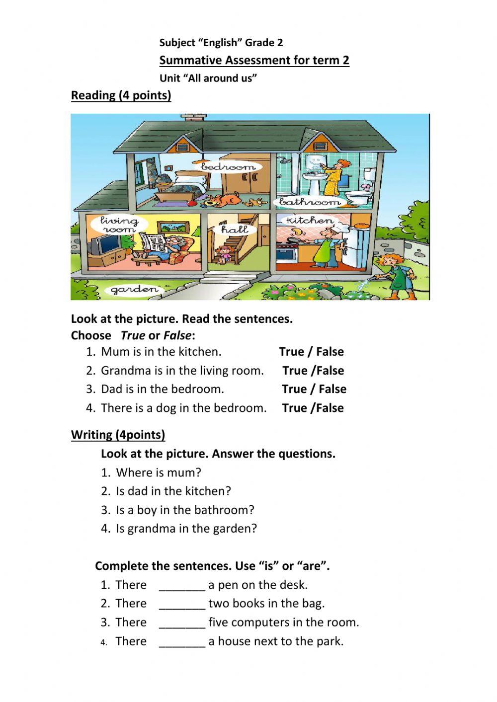 Summative Assessment - term 2 worksheet | Live Worksheets