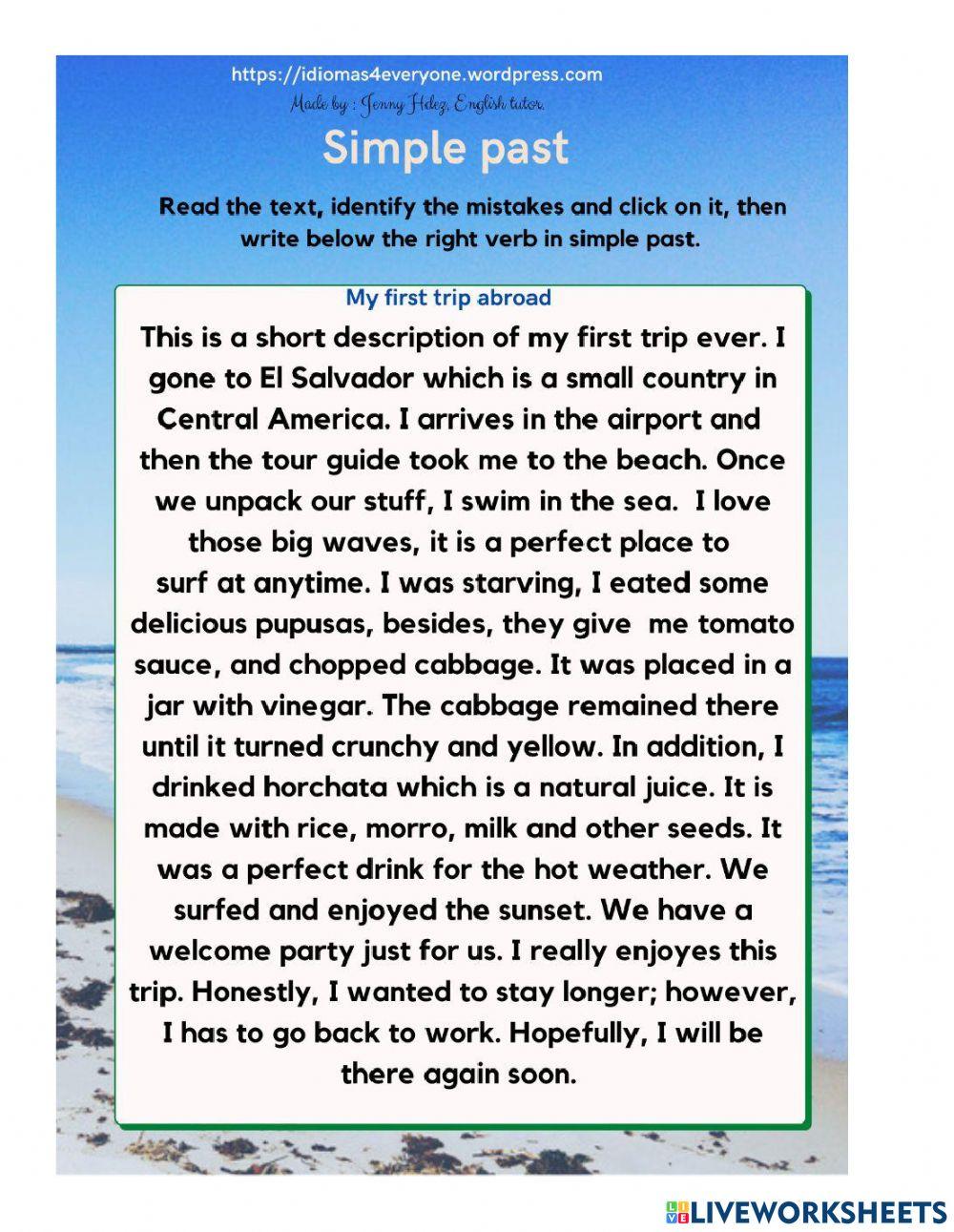 743267 | Simple past | Jenny Hernández | LiveWorksheets