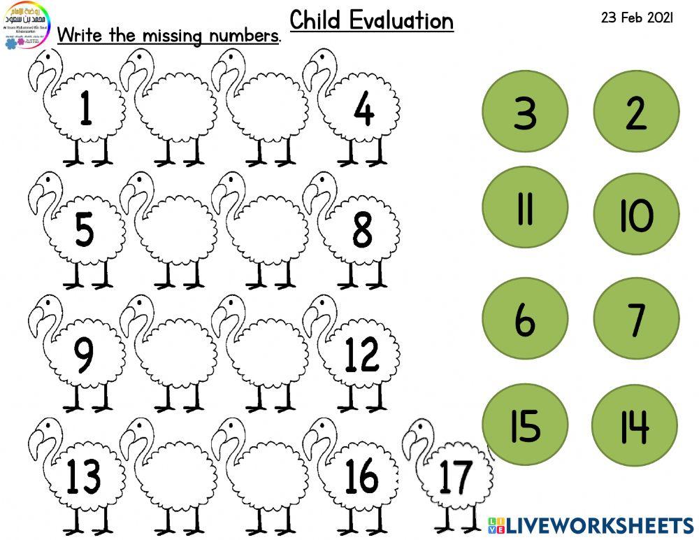 743360 | Numbers evaluation kg-3 | Jowayreya