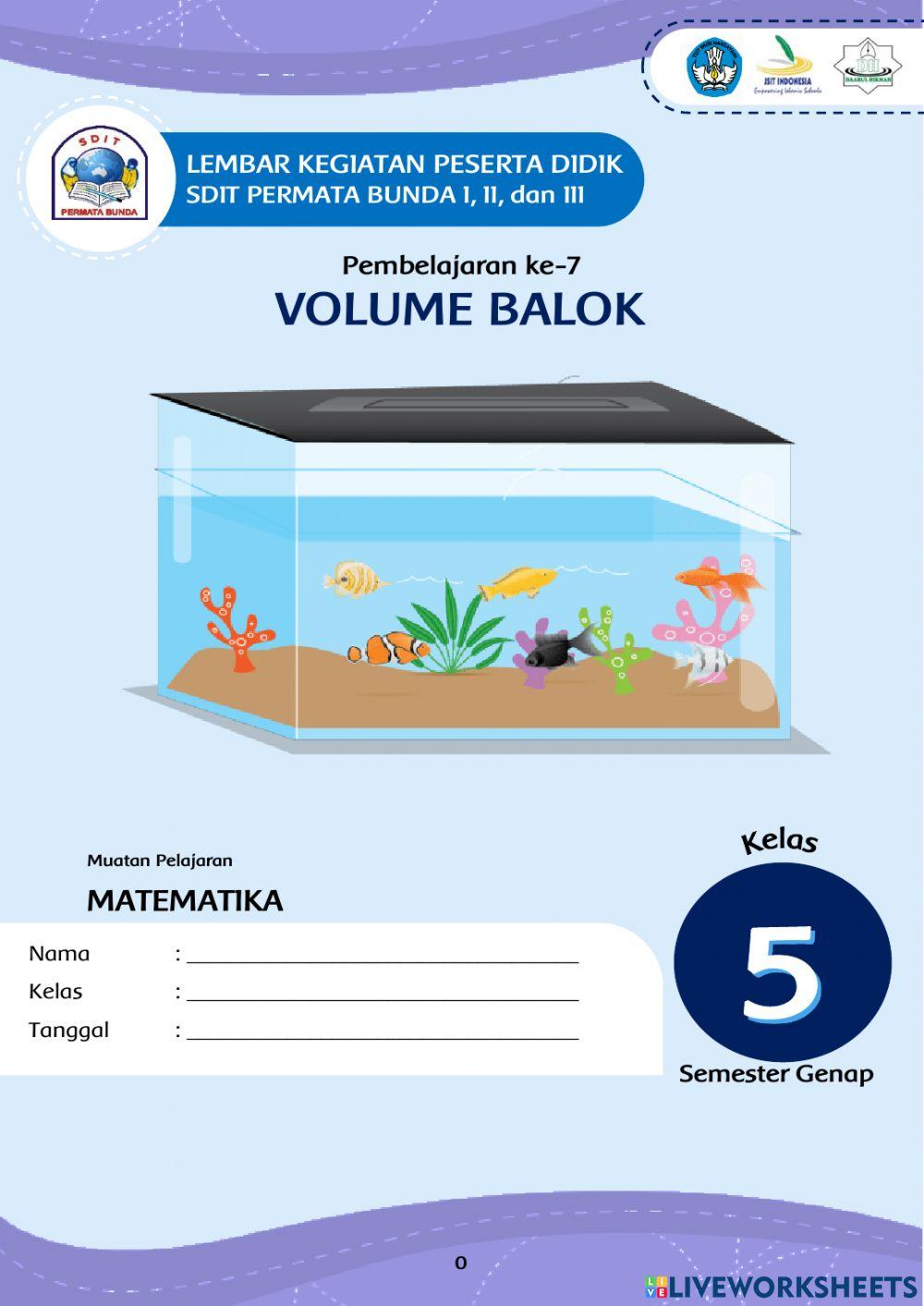 Volume Balok | Live Worksheets