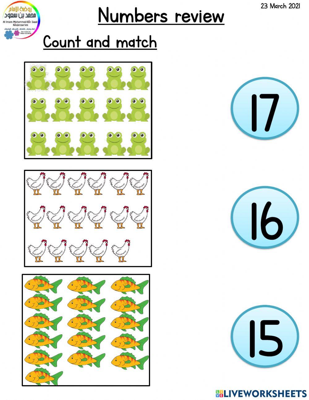 Numbers evaluation interactive worksheet | Live Worksheets