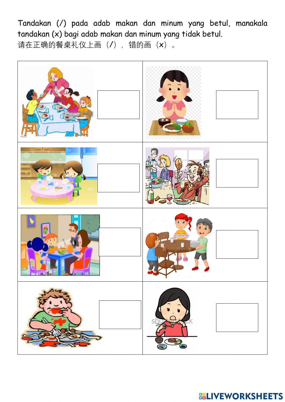 Adab Makan Interactive Worksheet Topworksheets - vrogue.co