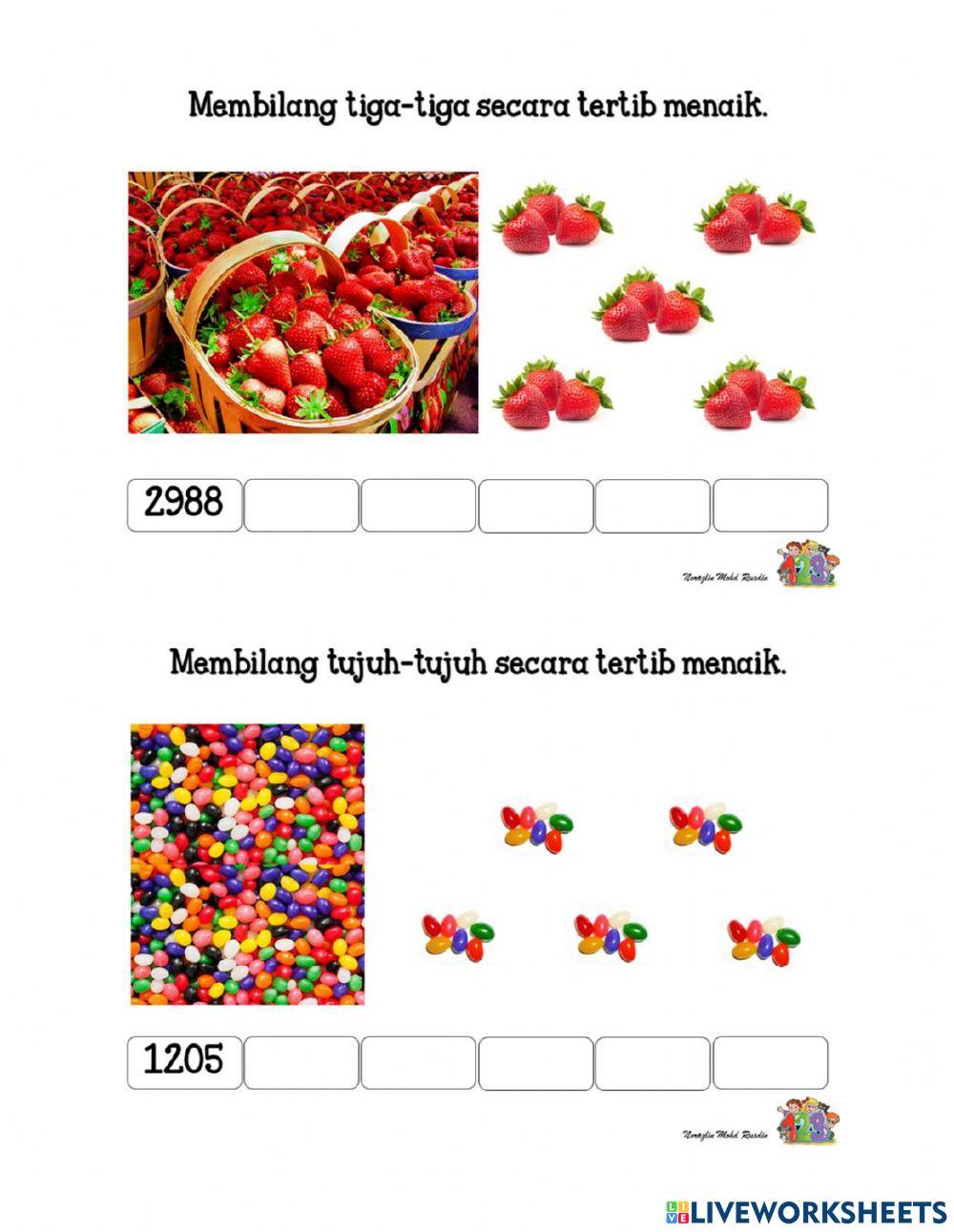 Pola nombor activity for TAHUN 3 | Live Worksheets