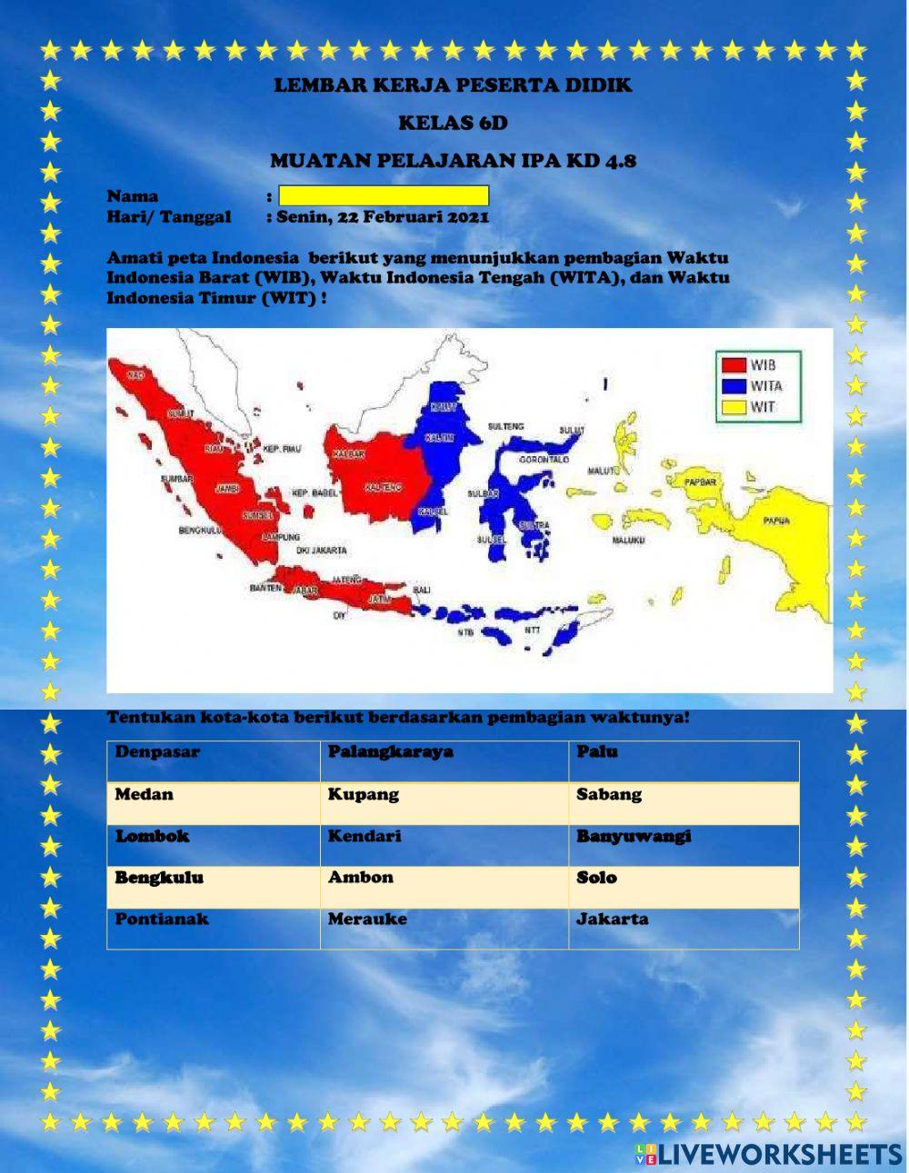 Lkpd ipa kd 4.8 kls 6 worksheet | Live Worksheets