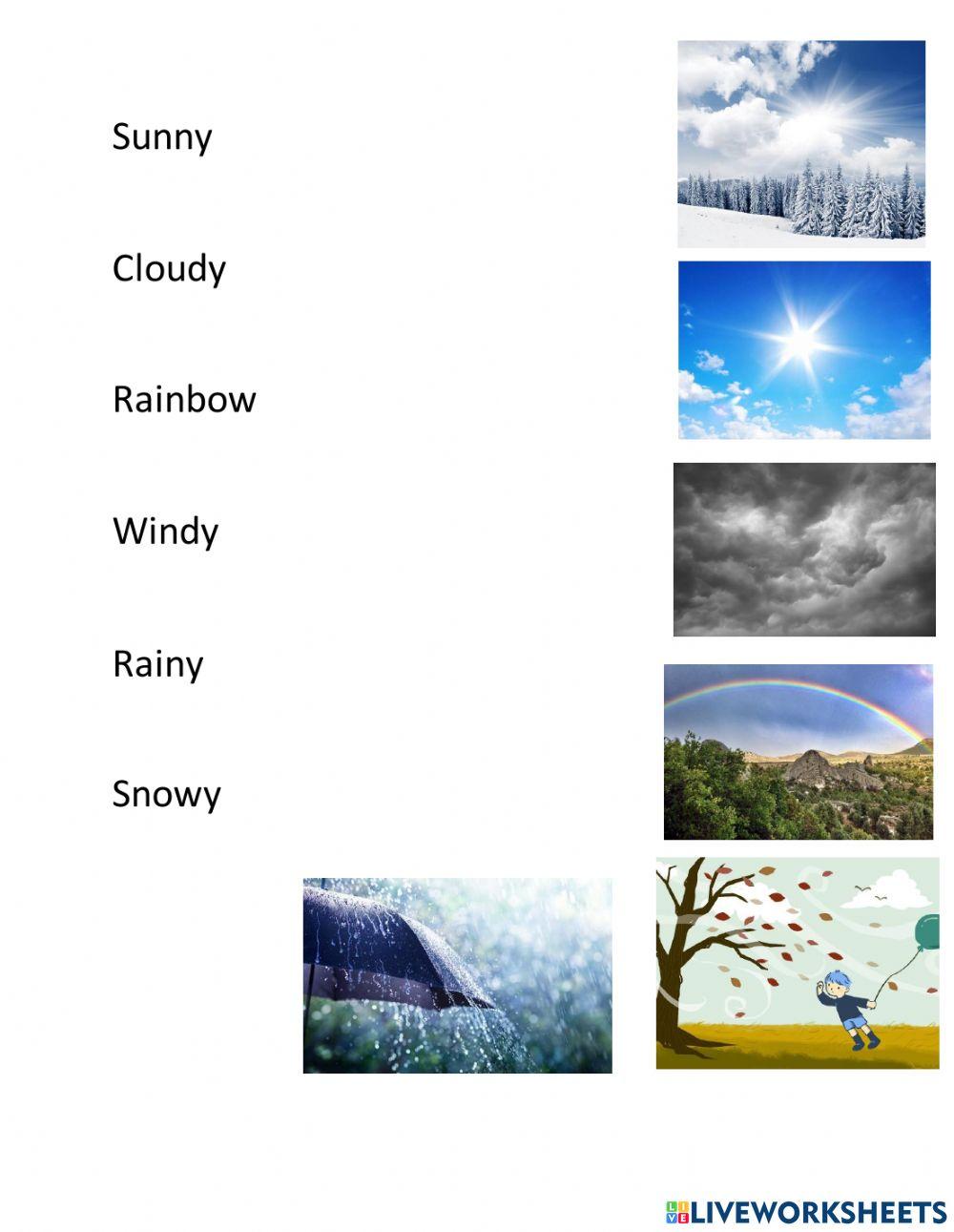 Weathers interactive worksheet | Live Worksheets
