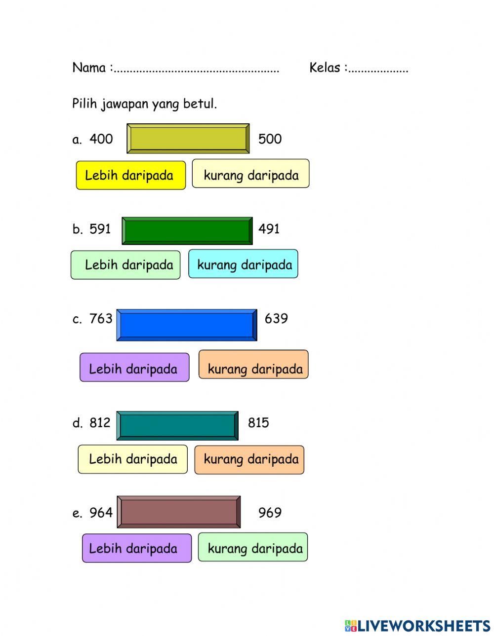 744499 | Matematik tahun 2 : anggar nombor
