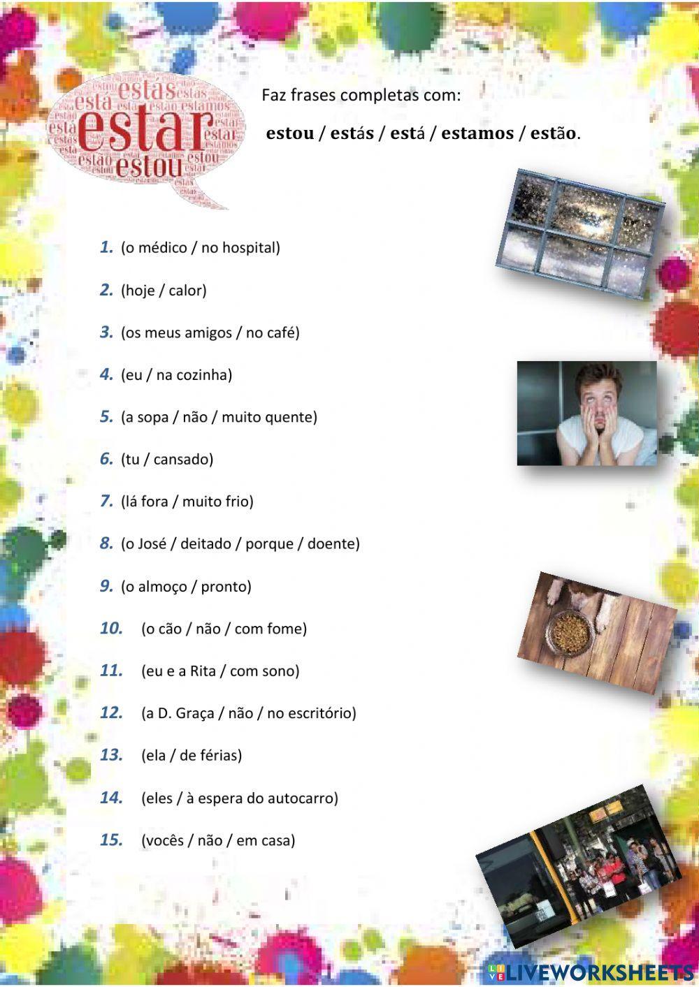 Estar 3 | Free Interactive Worksheets | 745463