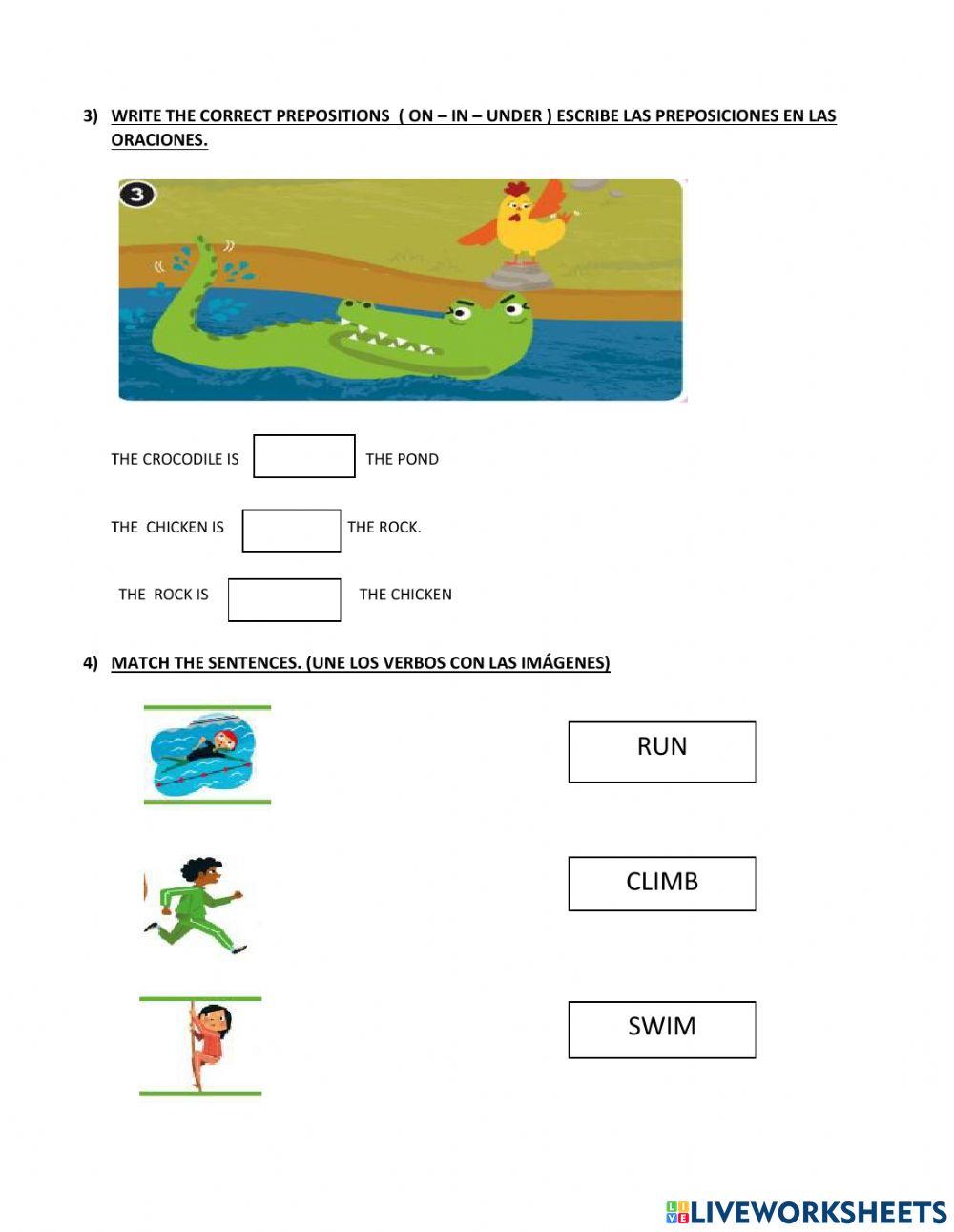 Parts of the body, verbs and numbers worksheet | Live Worksheets