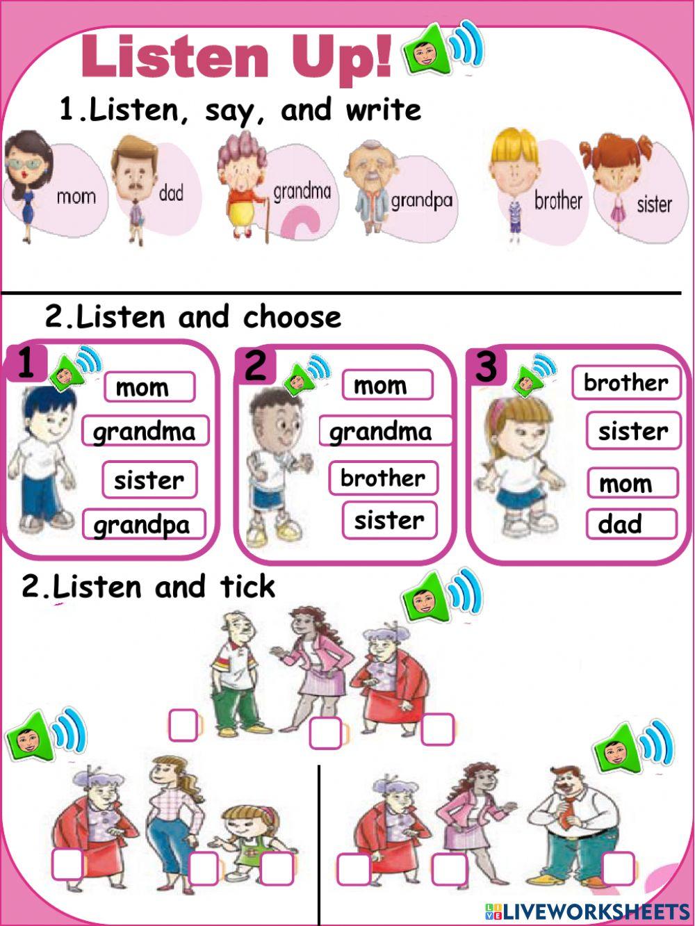 The family online pdf worksheet | Live Worksheets