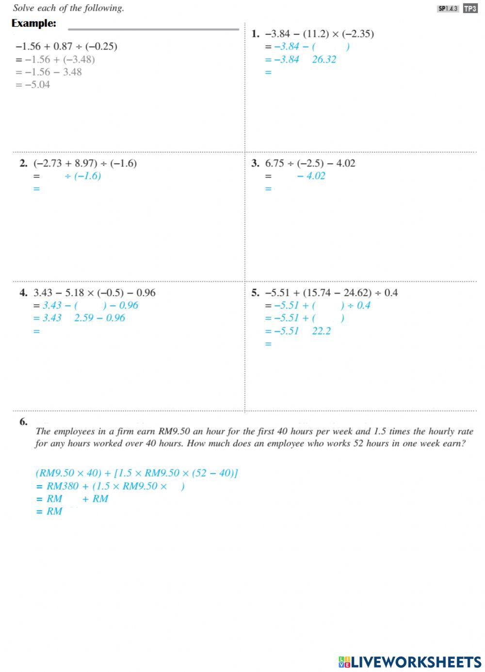 Positive and ne… | Free Interactive Worksheets | 746752