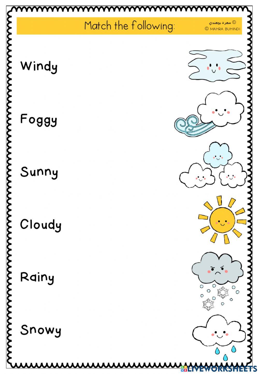 746772 | Weather Vocabulary - Matching | Mahrabuhindi