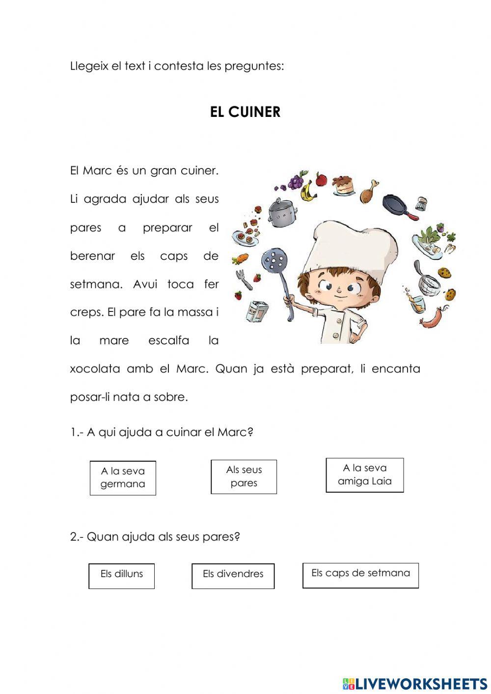 Comprensió lect… | Free Interactive Worksheets | 747099 Comprensió lect… | Free Interactive Worksheets | 747099