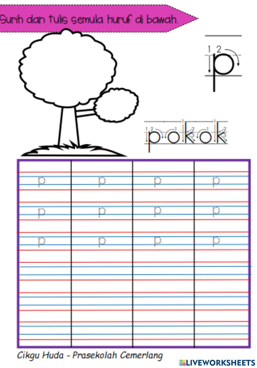 Huruf p worksheet | Live Worksheets