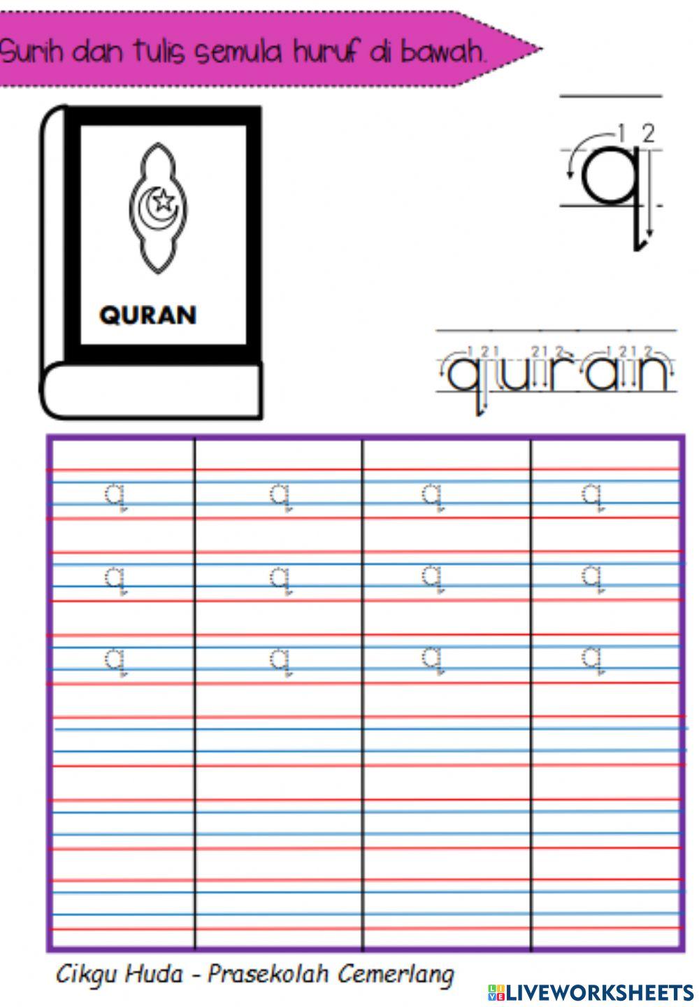 Huruf q worksheet | Live Worksheets