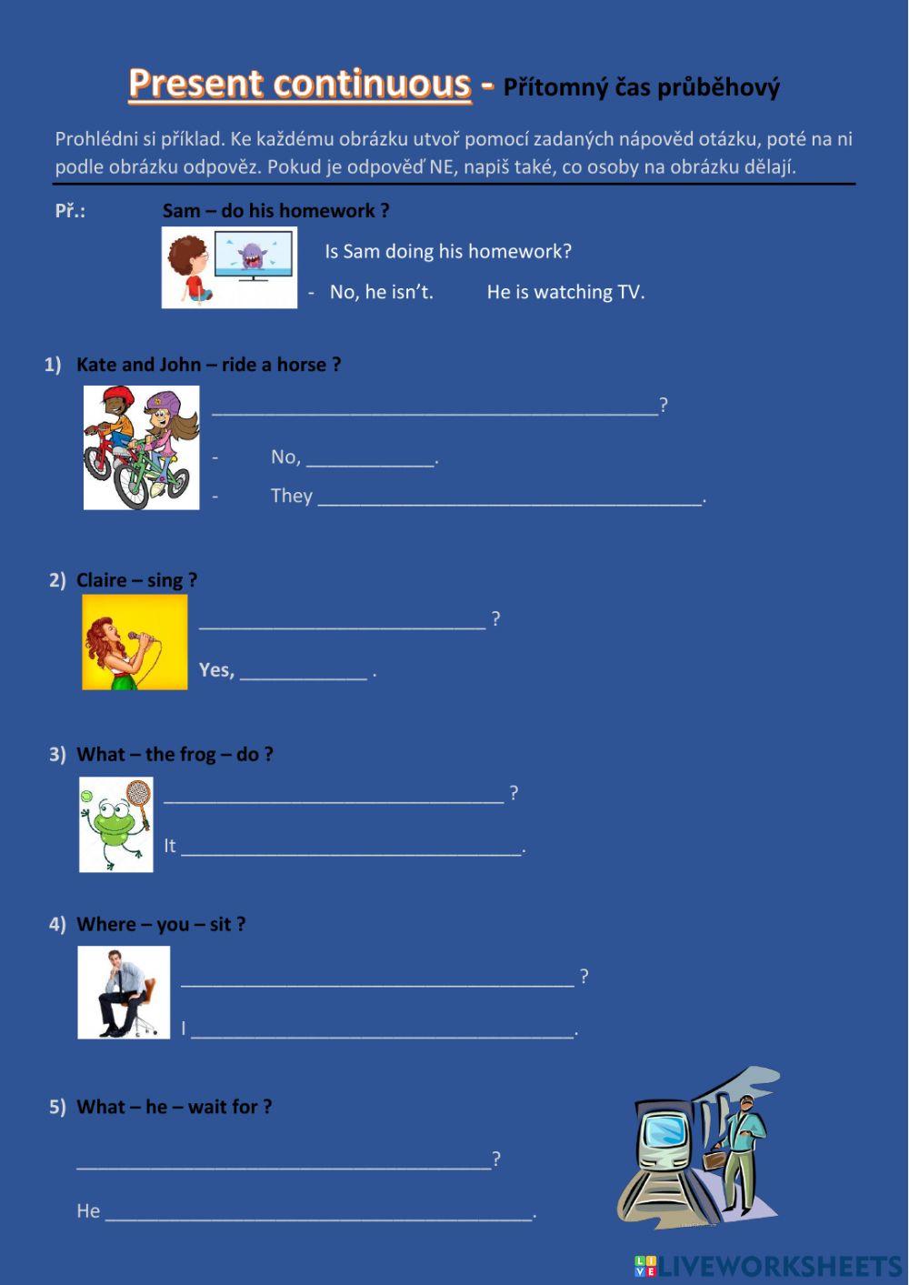 Present continuous 747498 | Annie121 | Live Worksheets