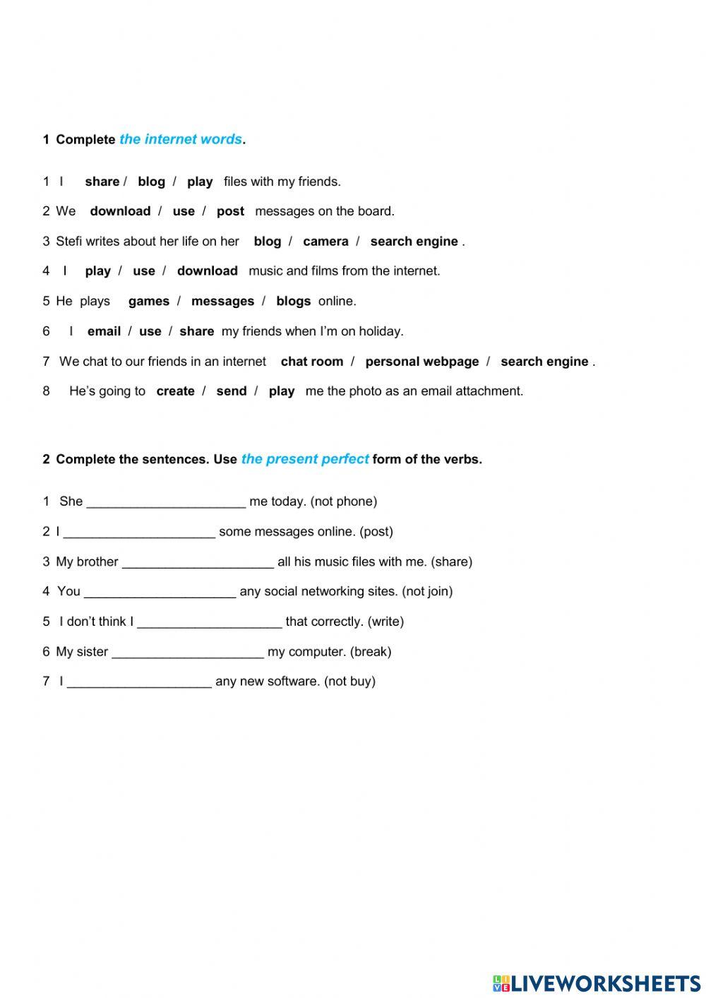 Internet IVVP worksheet | Live Worksheets