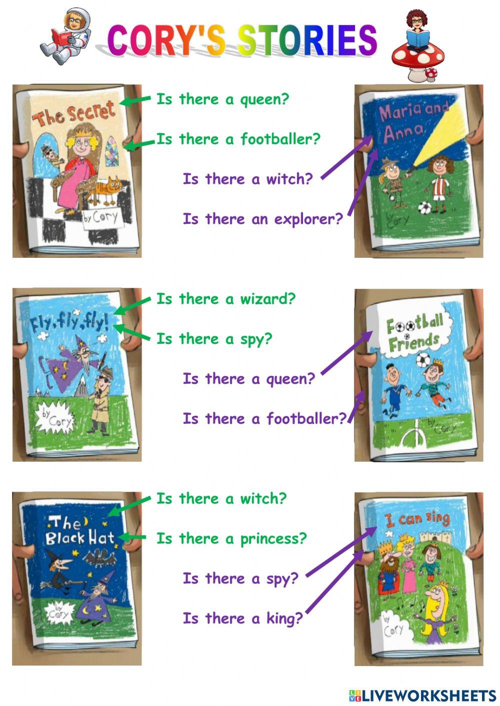 Cory's Stories worksheet | Live Worksheets