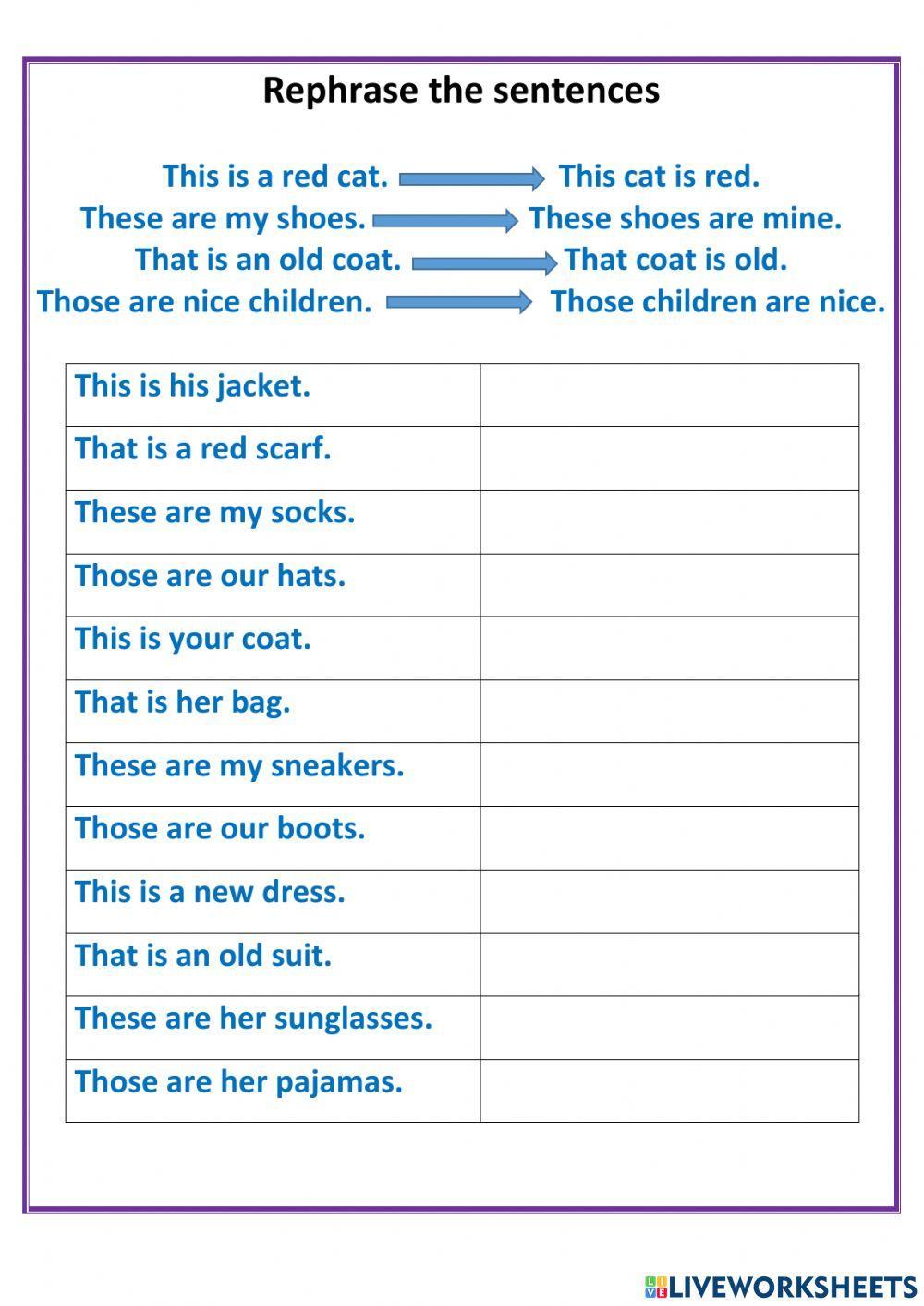 This These That Those | Live Worksheets