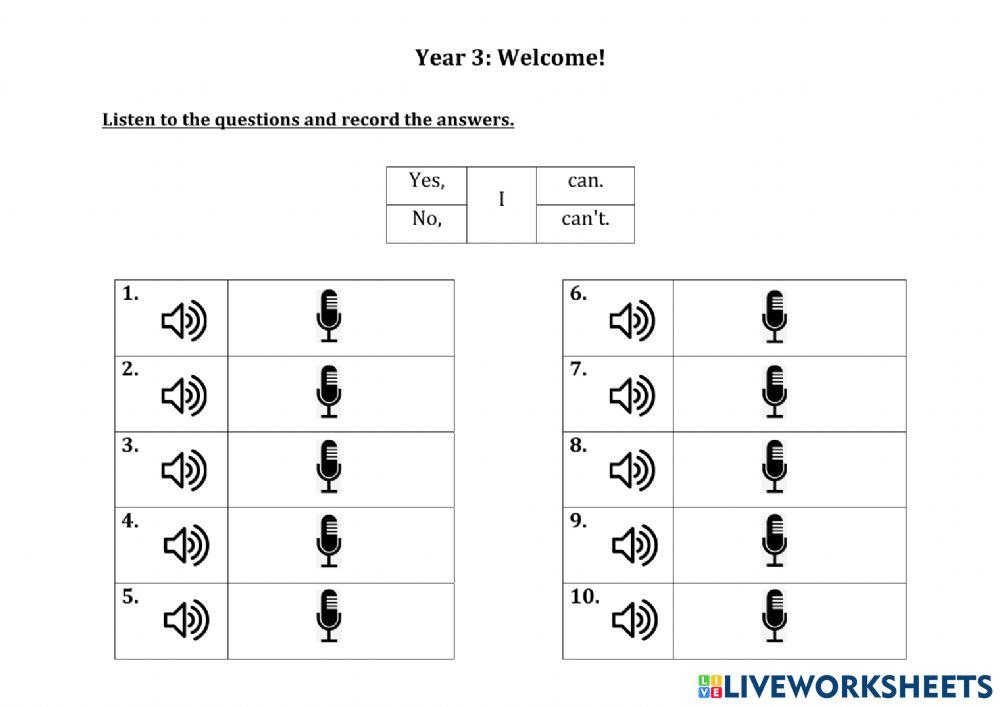 Year 3 Unit 1 - Assessment 3 worksheet | Live Worksheets
