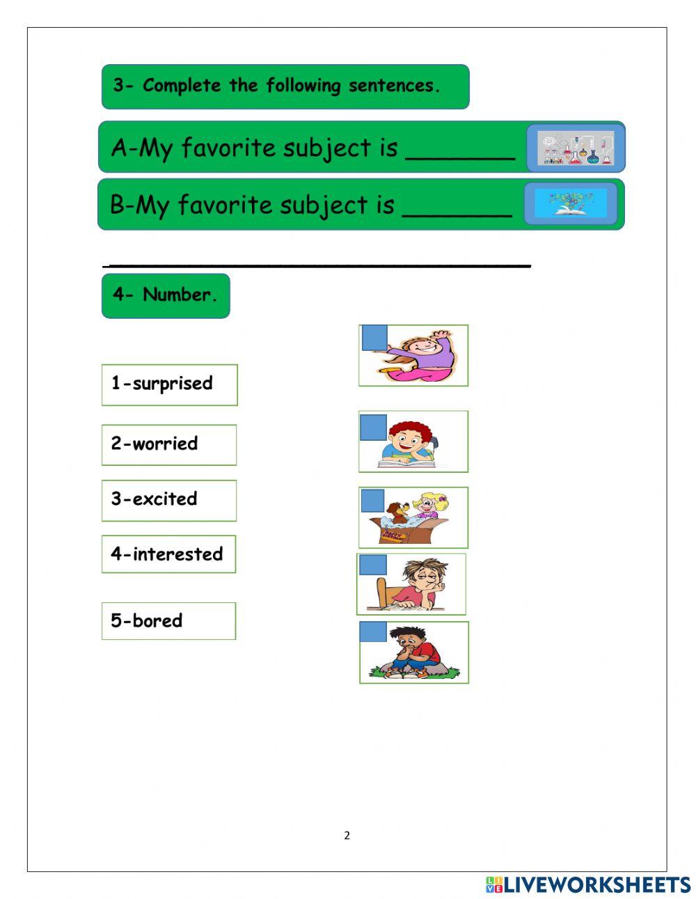 English online exercise for 4 | Live Worksheets