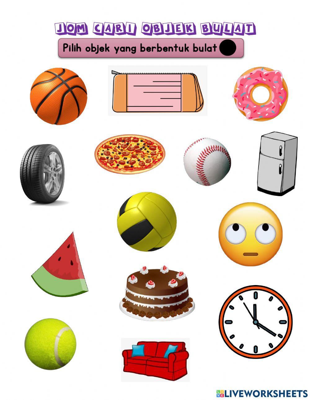 JOM PILIH OBJEK BULAT online exercise for | Live Worksheets