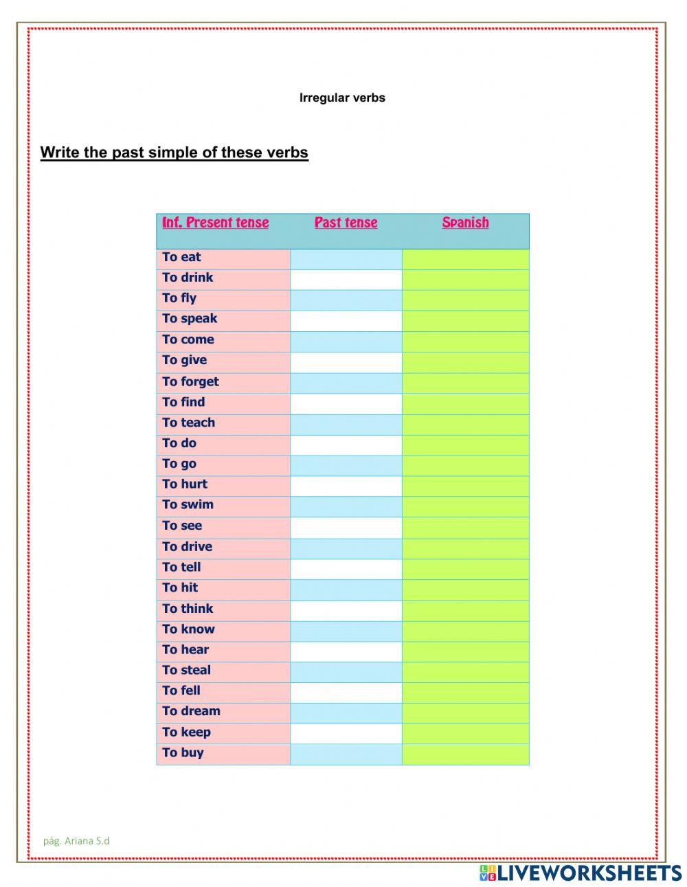 Simple past online exercise for basico | Live Worksheets