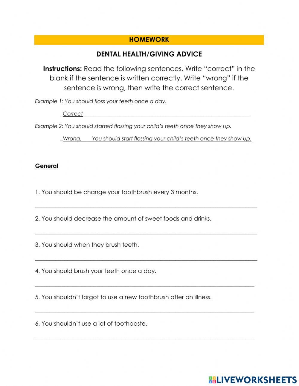 Giving Advice-Should -Shouldn't online exercise for | Live Worksheets