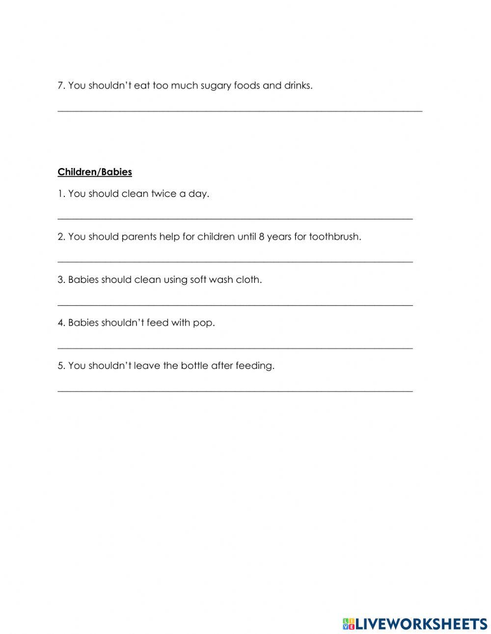 Giving Advice-Should -Shouldn't online exercise for | Live Worksheets