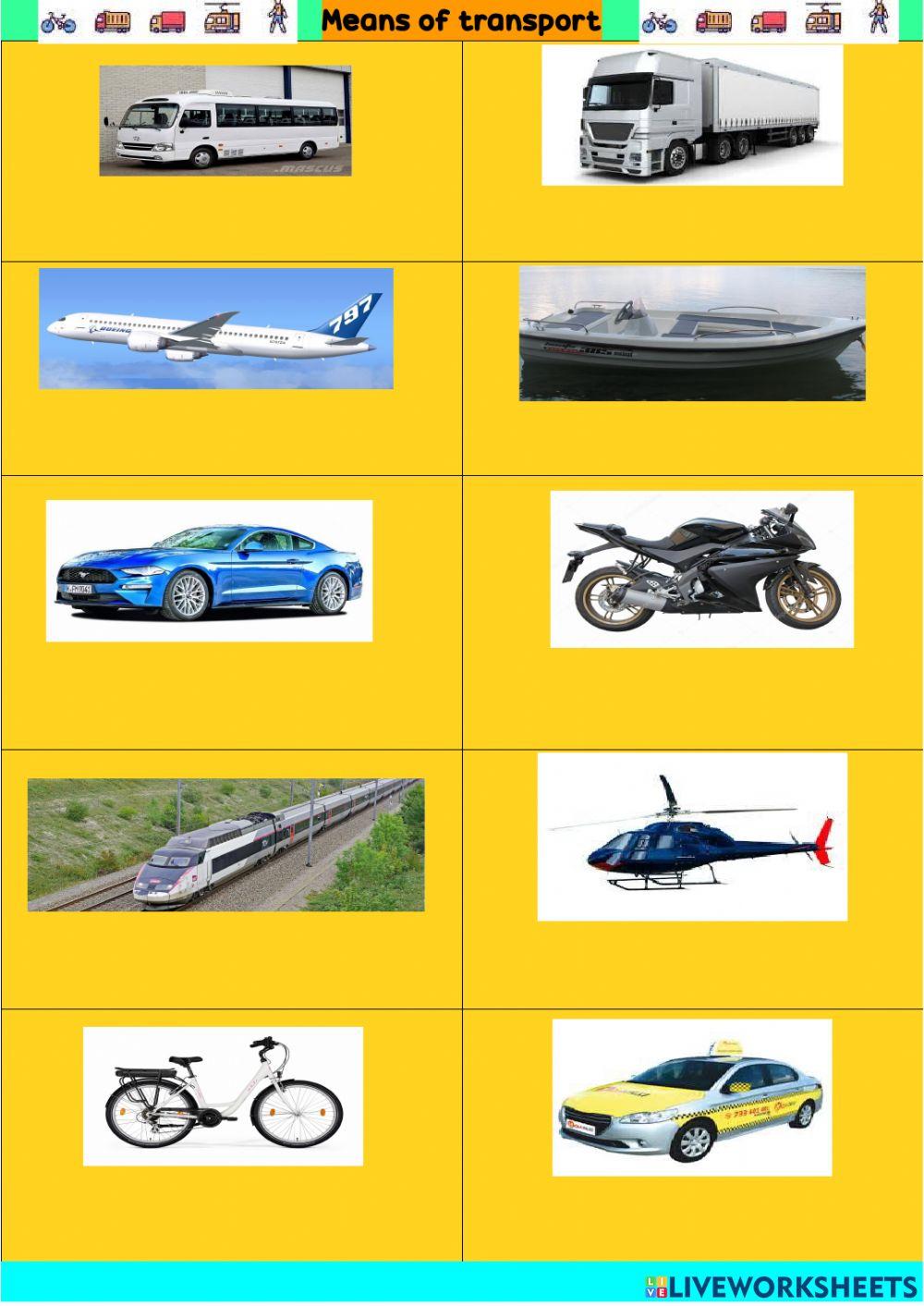 Means of transport online exercise for 2-4 | Live Worksheets