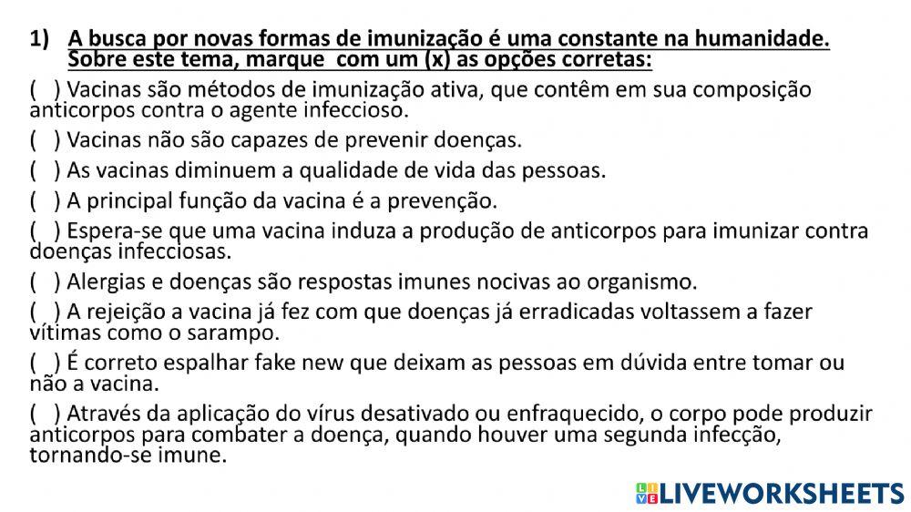 Vacina interactive worksheet | Live Worksheets