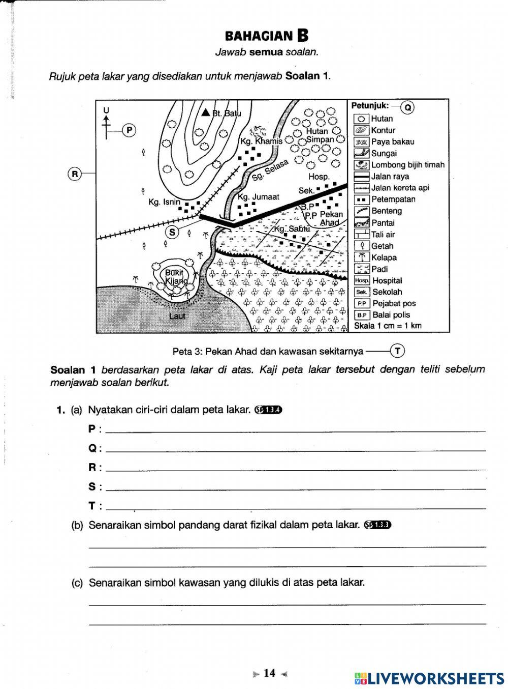 Praktis 3 peta lakar worksheet | Live Worksheets