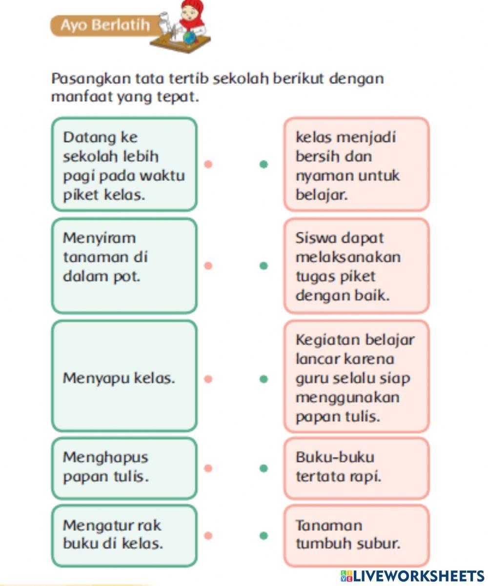 Tata tertib di sekolah interactive worksheet | Live Worksheets