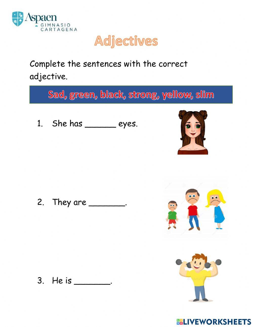 Adjectives online exercise for 1 | Live Worksheets