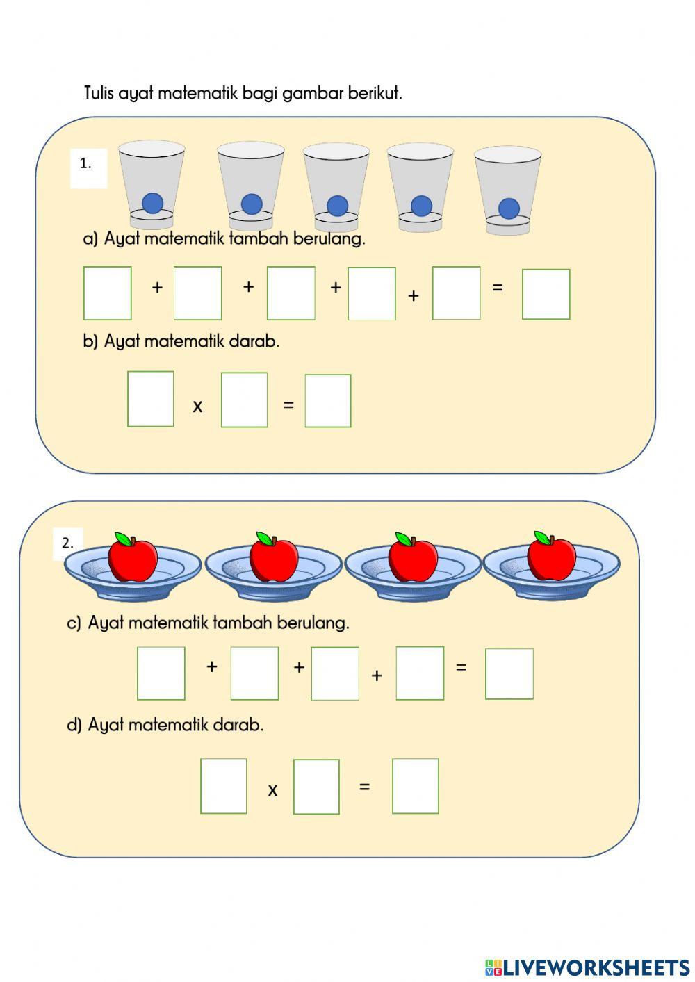 Operasi darab -sifir 1 worksheet | Live Worksheets