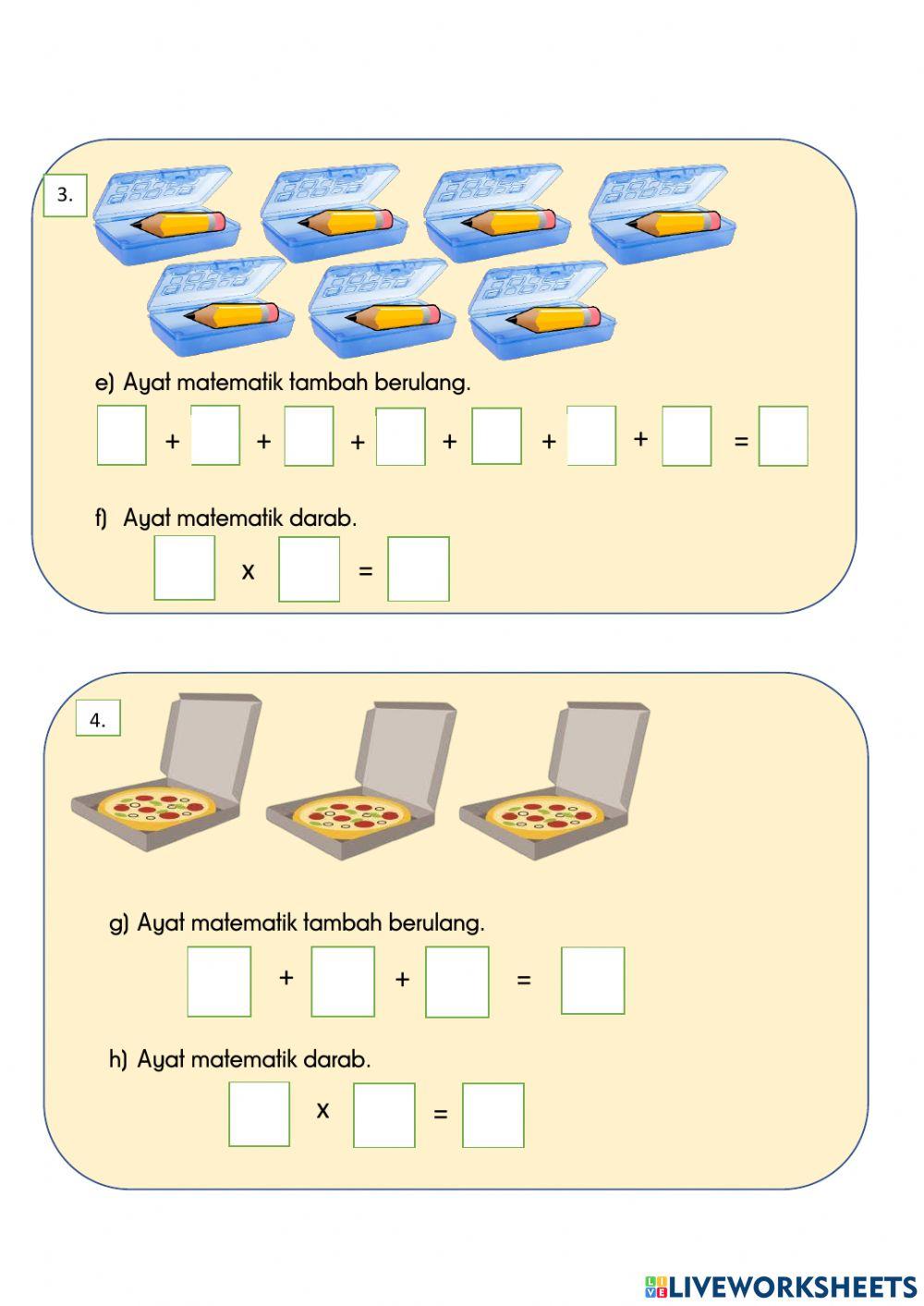 Operasi darab -sifir 1 worksheet | Live Worksheets
