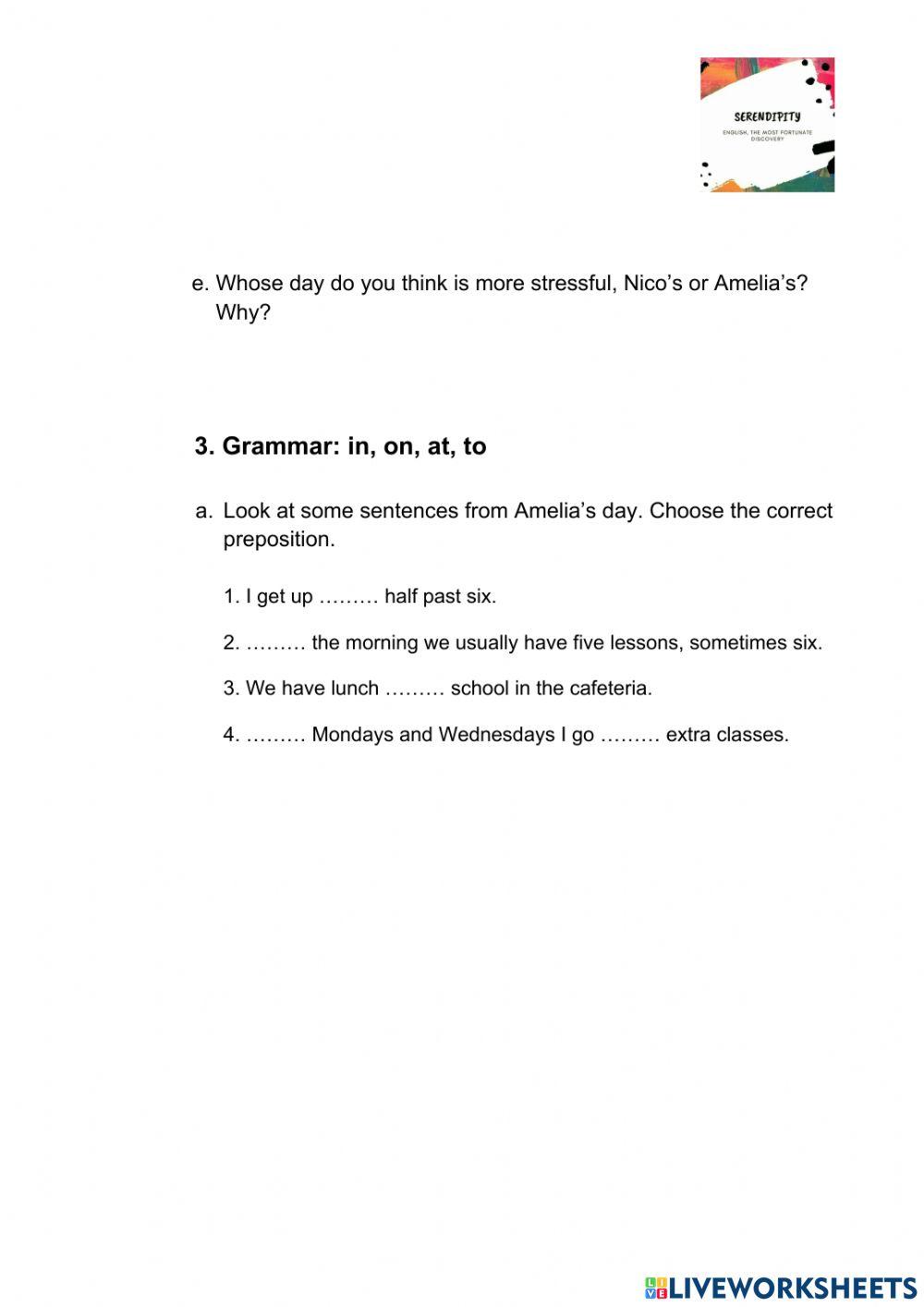 Lesson 13 750895 | Serendipity3 | Live Worksheets