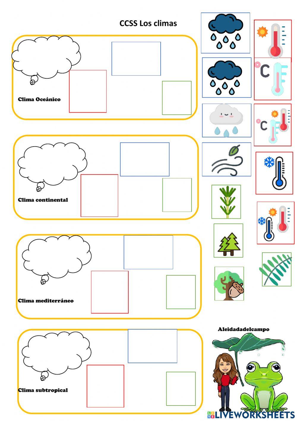 Los climas activity | Live Worksheets