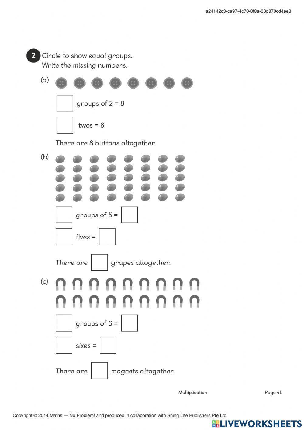 making equal groups L2 online exercise for | Live Worksheets