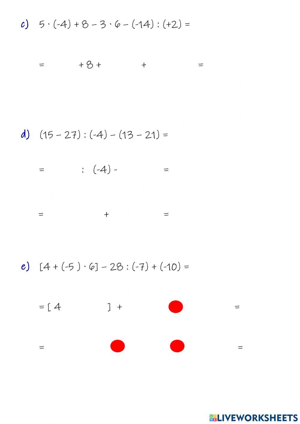 ENTEROS 2ª parte | Free Interactive Worksheets | 751696