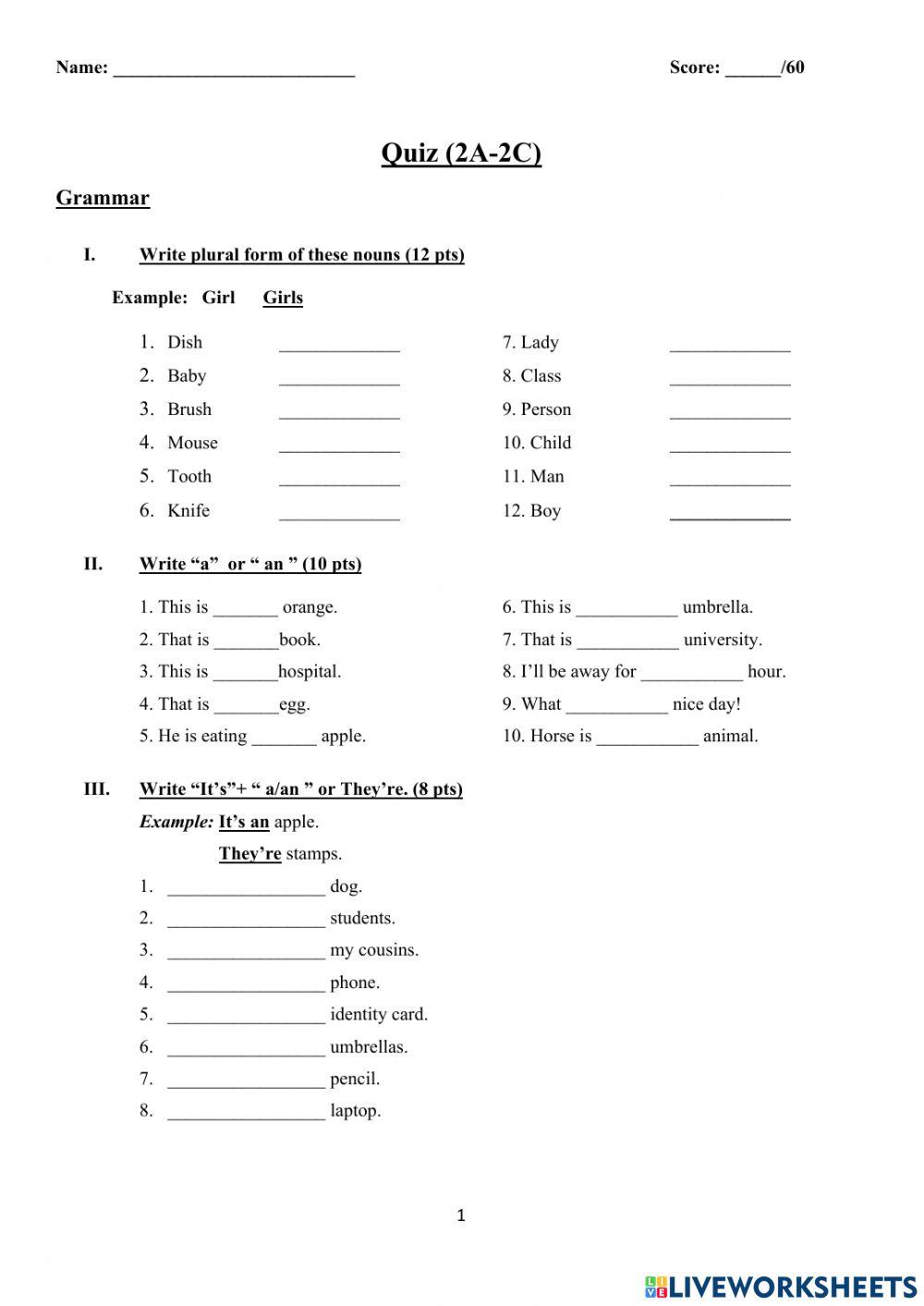 Gep 1 - quiz unit 2 worksheet | Live Worksheets