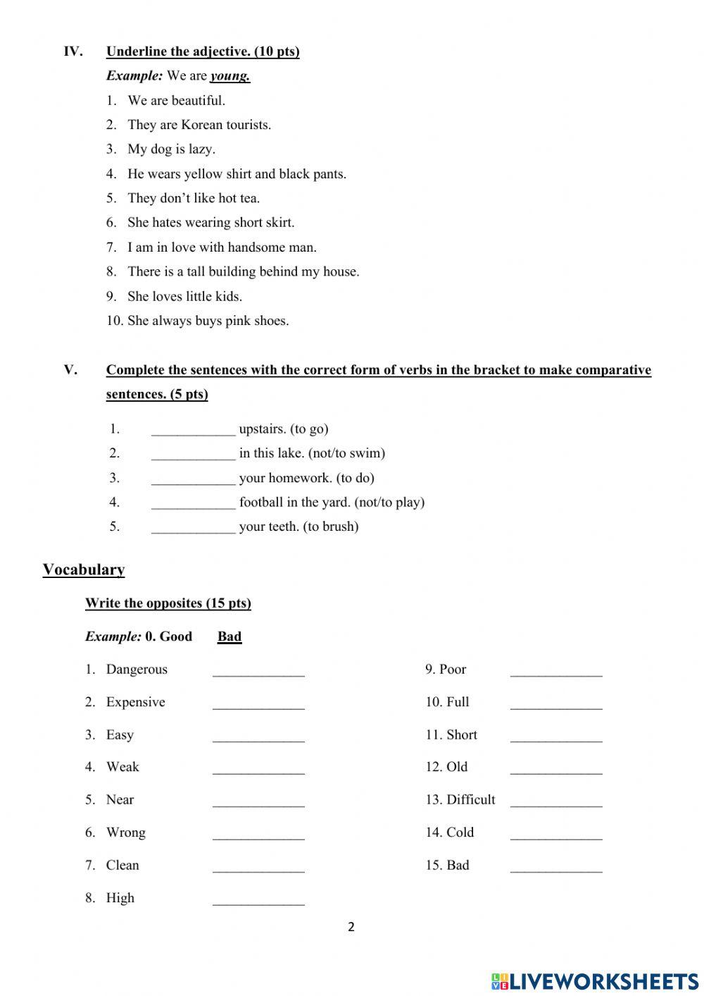 Gep 1 - quiz unit 2 worksheet | Live Worksheets