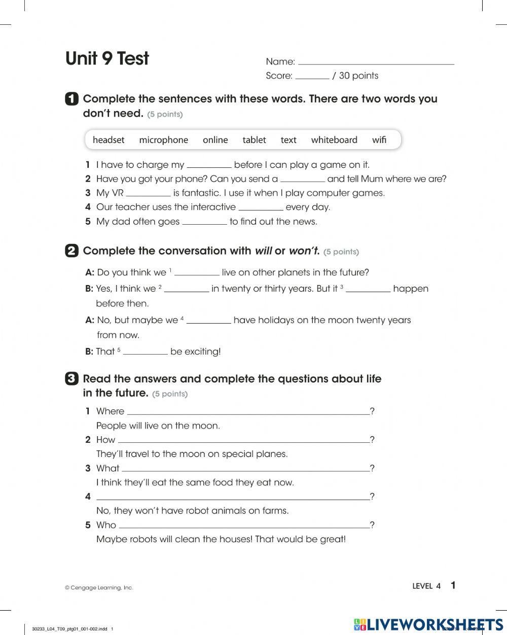 LOOK 4 UNIT 9 | Free Interactive Worksheets | 4783814