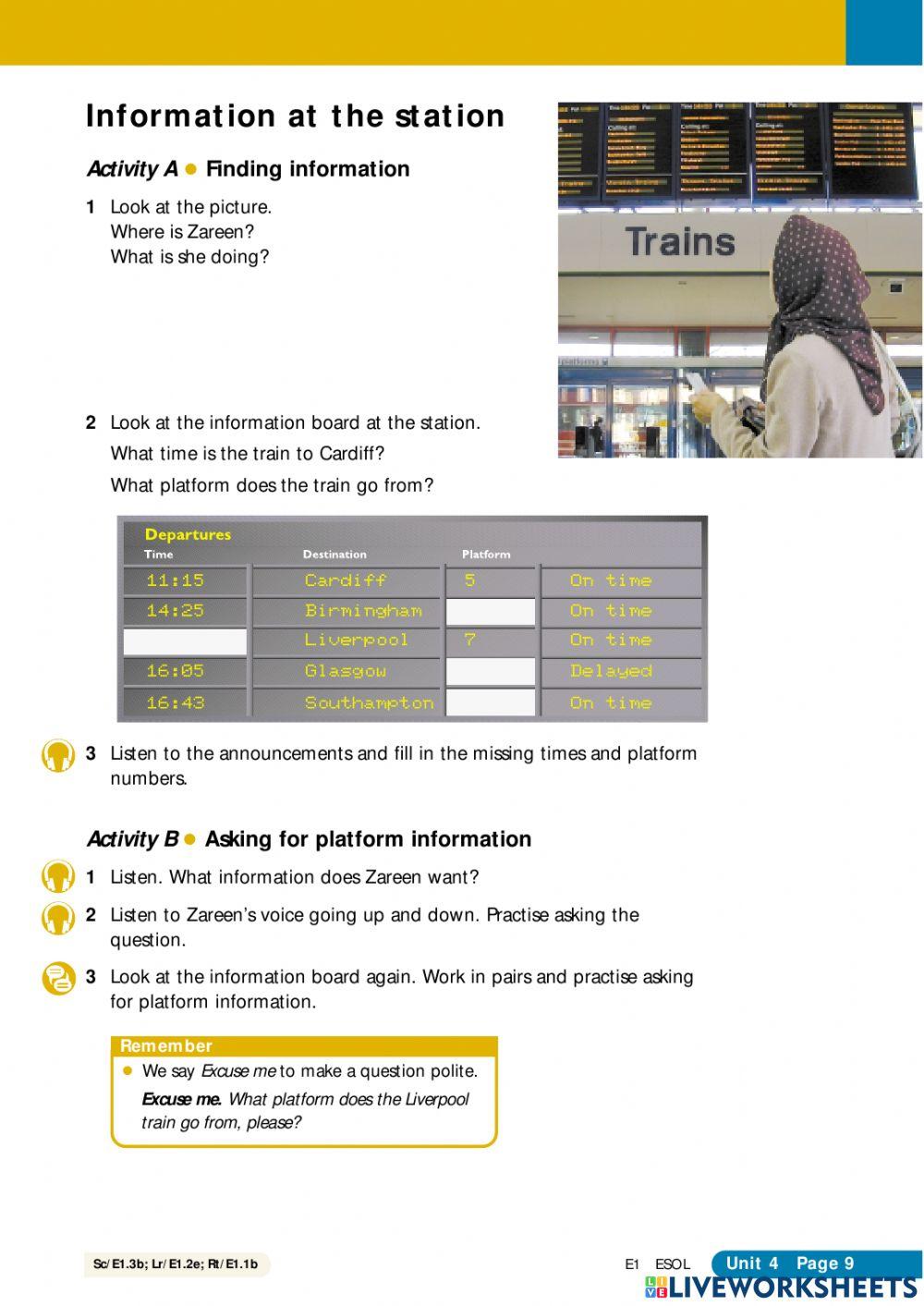 Transport worksheet | Live Worksheets