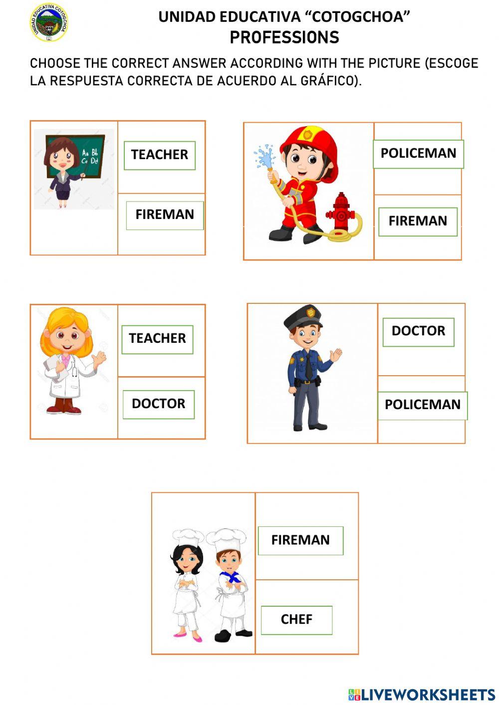 752576 | Professions | DALILAUEC | LiveWorksheets